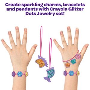 Crayola Glitter Dots Jewelry Making Kit, DIY Charm Bracelets & Necklaces, Gift for Girls and Boys, Ages 5, 6, 7, 8, Multi