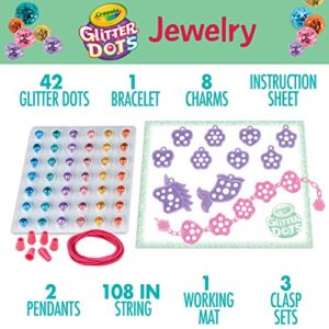 Crayola Glitter Dots Jewelry Making Kit, DIY Charm Bracelets & Necklaces, Gift for Girls and Boys, Ages 5, 6, 7, 8, Multi