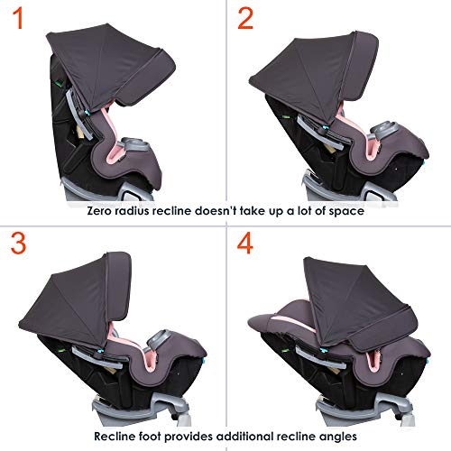 Baby Trend Cover Me 4 in 1 Convertible Car Seat, Quartz Pink