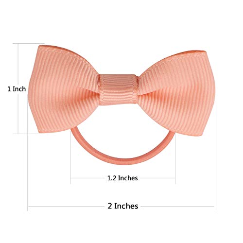 Baby Hair Ties with Bows for Toddler - 2 Inch Elastic Ponytail Holders Small Hair Ties For Baby Girls Infants Hair Accessories 40 Pieces