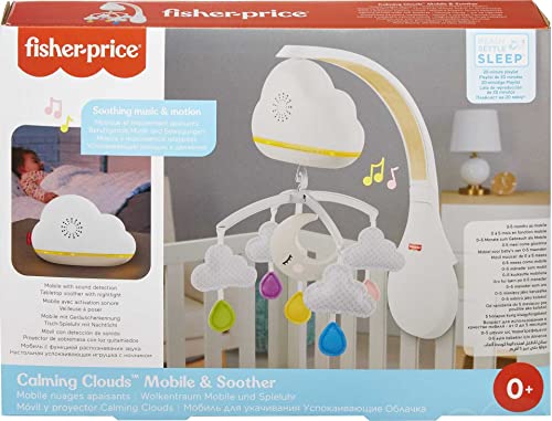 Fisher-Price Sound Machine Calming Clouds Mobile & Soother Convertible Crib to Tabletop with Music & Lights for Newborn to Toddler