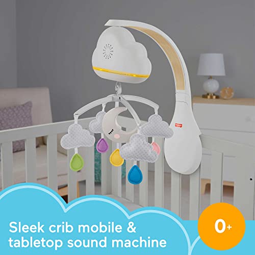 Fisher-Price Sound Machine Calming Clouds Mobile & Soother Convertible Crib to Tabletop with Music & Lights for Newborn to Toddler