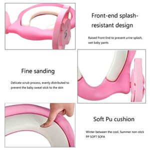 HTTMT- Giraffe Potty Training Toilet Ladder Seat With Upgraded Cushion Step Stool Ladder Toilet Chair/Toilet Trainer for Baby Toddler Kids Children In Pink [P/N: ET-BABY001-PINK STEP]