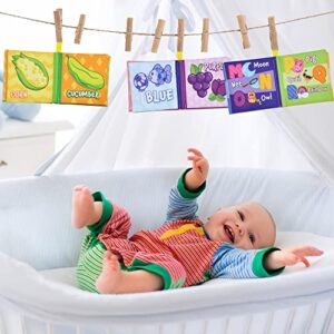 JOYIN 12 Pcs Bath Books, Nontoxic Fabric Soft Crinkly Cloth Books, Waterproof, Bathtub Pool and Early Education First Toys for Infant Newborn Baby Toddlers Kids Birthday Gifts