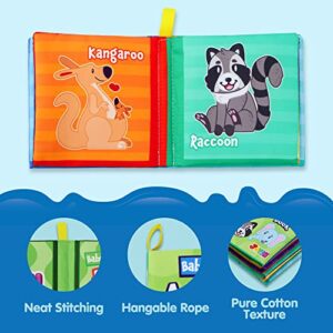 JOYIN 12 Pcs Bath Books, Nontoxic Fabric Soft Crinkly Cloth Books, Waterproof, Bathtub Pool and Early Education First Toys for Infant Newborn Baby Toddlers Kids Birthday Gifts