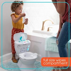 Summer My Size Potty Lights and Songs Transitions, White – Realistic Potty Training Toilet with Interactive Handle that Plays Music for Kids, Removable Potty Topper/Pot, Wipe Compartment, Splash Guard