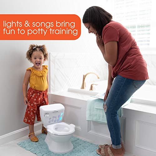 Summer My Size Potty Lights and Songs Transitions, White – Realistic Potty Training Toilet with Interactive Handle that Plays Music for Kids, Removable Potty Topper/Pot, Wipe Compartment, Splash Guard