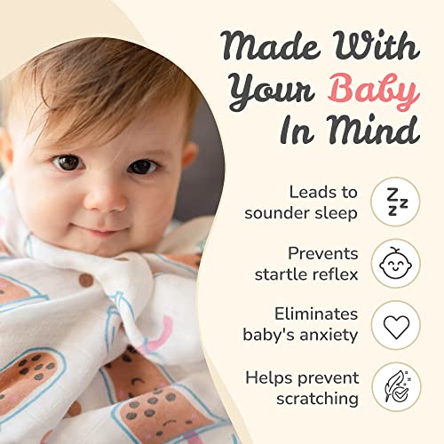 The Wee Bean Baby Swaddle Blanket, Organic Cotton and Bamboo Muslin Blanket, Soft, Breathable, & Multipurpose Baby Blankets for Boys & Girls, Japan Sushi Design, 47 x 47 Inches