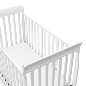 Graco Storkcraft Maxwell Convertible Crib (White) – GREENGUARD Gold Certified, Converts to Toddler Bed and Daybed, Fits Standard Full-Size Crib Mattress, Classic Crib with Traditional Sleigh Design