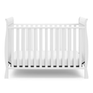 Graco Storkcraft Maxwell Convertible Crib (White) – GREENGUARD Gold Certified, Converts to Toddler Bed and Daybed, Fits Standard Full-Size Crib Mattress, Classic Crib with Traditional Sleigh Design