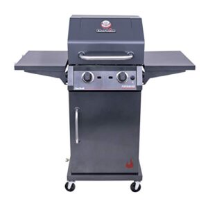 char-broil 463655621 performance tru-infrared 2-burner cabinet style liquid propane gas grill, metallic gray