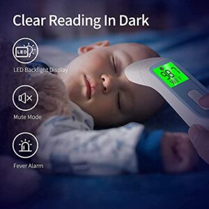 Ear Thermometer for Baby, ELERA Infrared Thermometer with Automatic Switching Mode of Ear & Forehead, 1s Measurement, 4 Color Backlight Display with Fever Indicator