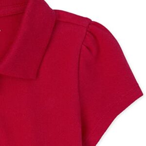 The Children's Place Baby Girls and Toddler Girls Short Sleeve Pique Polo, Ruby, 5T