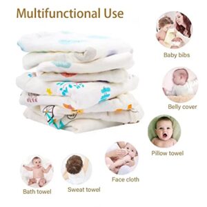 Baby Burp Cloths Muslin Washcloths 6Pack - Muslin Burp Cloths Hanky Large 20''x10'' Extra Soft Absorbent Baby Burp Rags for Newborn 100% Cotton for Boys Girls Gift 6 Layers Machine Washable