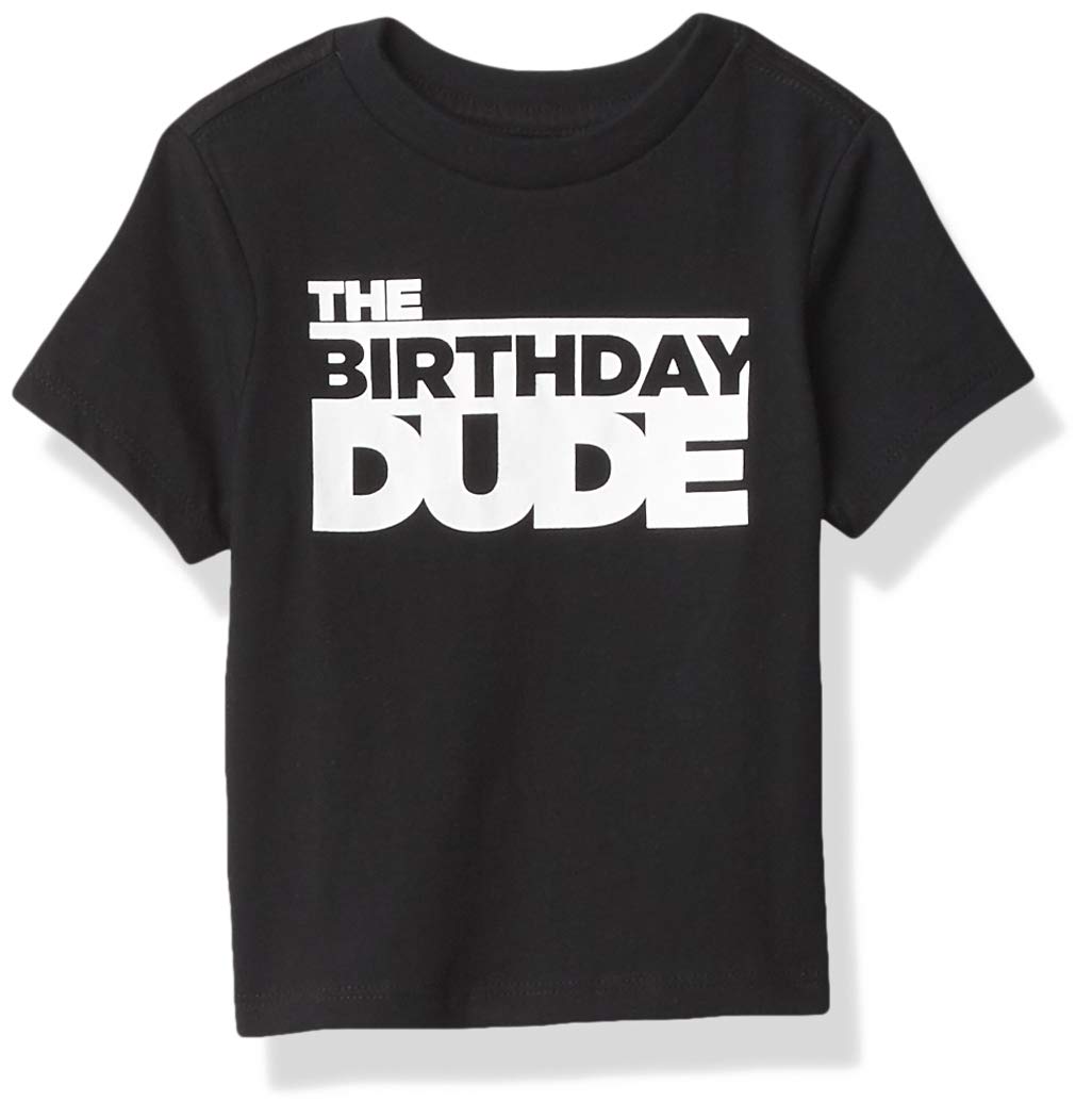 The Children's Place baby boys and Toddler Birthday Dude Graphic Tee T Shirt, Black, 4T US