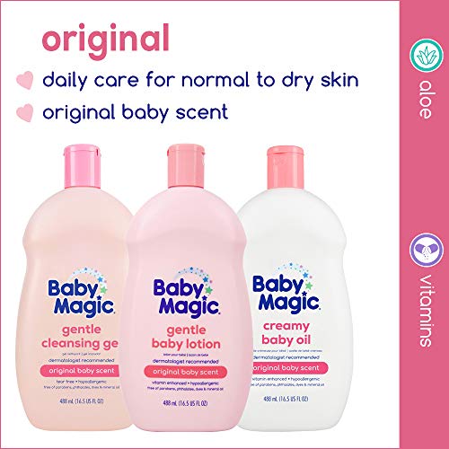 Baby Magic Gentle Baby Lotion | 30 Fl Oz (Pack of 4) | Vitamins & Aloe | Free of Parabens, Phthalates, Sulfates and Dyes