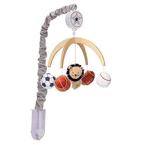 Lambs & Ivy Hall of Fame Lion/Sports Balls Musical Baby Crib Mobile Soother Toy