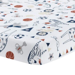 Lambs & Ivy Hall of Fame Sports Animals 5-Piece Crib Bedding Set - Gray/Blue