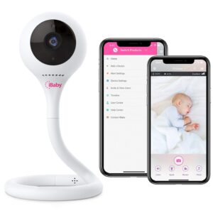 iBaby M2C WiFi Baby Monitor Camera with FHD Audio 1080P with Night Vision Wall Mount Kit Included 2021 Updated Video Audio Quality with Motion Crying Alerts, White