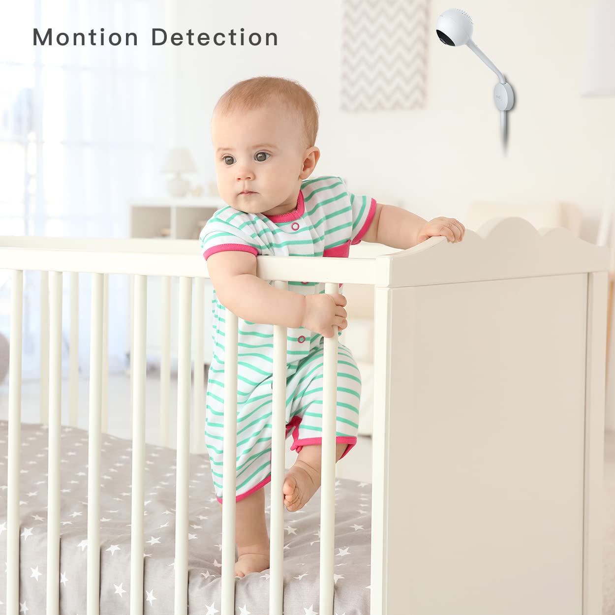 iBaby M2C WiFi Baby Monitor Camera with FHD Audio 1080P with Night Vision Wall Mount Kit Included 2021 Updated Video Audio Quality with Motion Crying Alerts, White