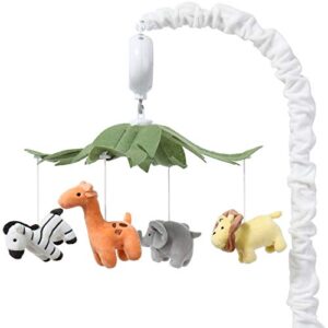 the peanutshell safari animals musical crib mobile for baby boys & girls | digital music box with 12 lullabies…