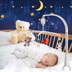 LIUDHPSP 23 inch Baby Crib Mobile Bed Bell Holder Arm Bracket, with Music Box, The Claw Part can be Adjusted Width-DIY Toy Decoration