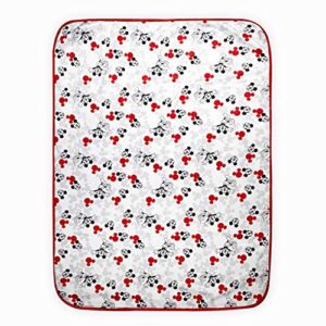 Cudlie Disney Baby Boy Mickey Mouse Double Sided Baby Blanket with Printed Mink Waffle & Satin Edge (30x40)