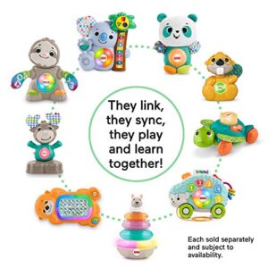 Fisher-Price Linkimals Baby & Toddler Learning Toy Boppin’ Beaver With Interactive Lights & Music For Ages 9+ Months,Yellow