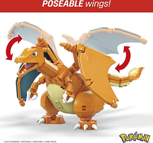 MEGA Pokémon Action Figure Building Toys Set, Charizard With 222 Pieces, 1 Poseable Character, 4 Inches Tall, Gift Ideas For Kids