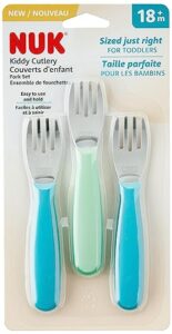 nuk kiddy cutlery forks, 3 pack, 18+ months