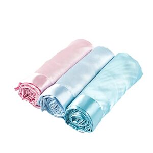 Heavens Cuddles Double Sided Pure Satin Baby Blanket (Pink) 48"x36"