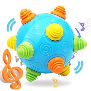 toddlers baby music shake ball toy- vanlinny bumble ball for babies,dancing bumpy & interactive sounds crawl ball toy, best bouncing sensory learning ball gift toys for 3+ 4 5 year old boys&girls.