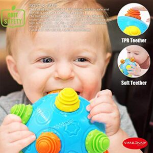 Toddlers Baby Music Shake Ball Toy- VANLINNY Bumble Ball for Babies,Dancing Bumpy & Interactive Sounds Crawl Ball Toy, Best Bouncing Sensory Learning Ball Gift Toys for 3+ 4 5 Year Old Boys&Girls.