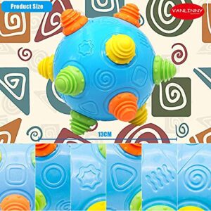 Toddlers Baby Music Shake Ball Toy- VANLINNY Bumble Ball for Babies,Dancing Bumpy & Interactive Sounds Crawl Ball Toy, Best Bouncing Sensory Learning Ball Gift Toys for 3+ 4 5 Year Old Boys&Girls.