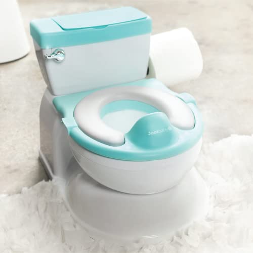 Real Feel Potty with Wipes Storage, Transition Seat & Disposable Liners - Realistic Toilet - Easy to Clean & Assemble - Jool Baby (Aqua)