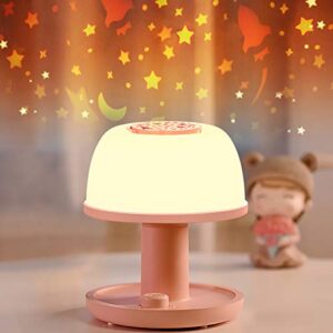 licklip toddler night light lamp, dimmable led bedside lamp with star projector, kids night lights with timer design & color changing, portable rechargeable lamp, cute gifts for children bedroom