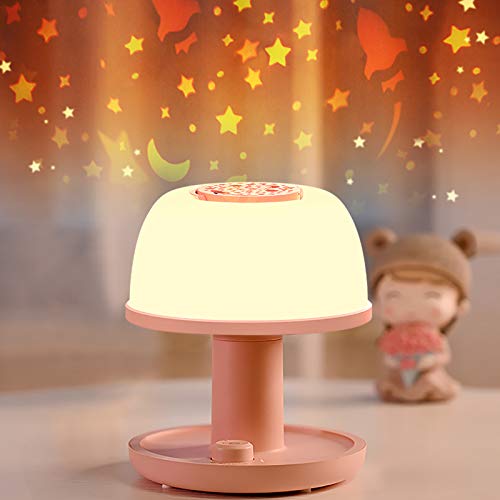 LICKLIP Toddler Night Light Lamp, Dimmable LED Bedside Lamp with Star Projector, Kids Night Lights with Timer Design & Color Changing, Portable Rechargeable Lamp, Cute Gifts for Children Bedroom