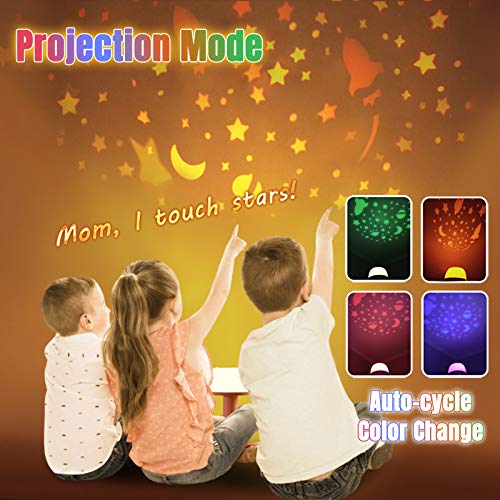 LICKLIP Toddler Night Light Lamp, Dimmable LED Bedside Lamp with Star Projector, Kids Night Lights with Timer Design & Color Changing, Portable Rechargeable Lamp, Cute Gifts for Children Bedroom