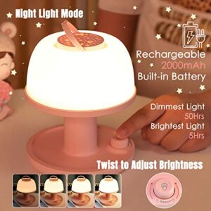 LICKLIP Toddler Night Light Lamp, Dimmable LED Bedside Lamp with Star Projector, Kids Night Lights with Timer Design & Color Changing, Portable Rechargeable Lamp, Cute Gifts for Children Bedroom