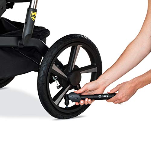 BOB Gear Deluxe Handlebar Console with Tire Pump for Single Jogging Strollers, Black