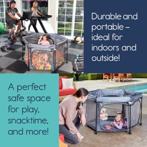 hiccapop 53” PlayPod Outdoor Baby Playpen with Canopy, Deluxe Portable Playpen for Babies and Toddlers with Dome, Sun-shades, Padded Floor | Pop Up Playpen for Beach or Home | Outdoor Playpen for Baby