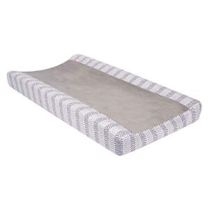 lambs & ivy woodland forest gray chevron changing pad cover