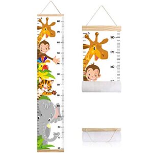 animals growth chart for kids, baby height chart, canvas height measuring rulers for boys girls (animals 1)