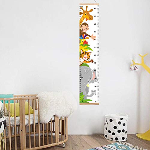 Animals Growth Chart for Kids, Baby Height Chart, Canvas Height Measuring Rulers for Boys Girls (Animals 1)