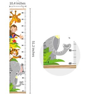 Animals Growth Chart for Kids, Baby Height Chart, Canvas Height Measuring Rulers for Boys Girls (Animals 1)