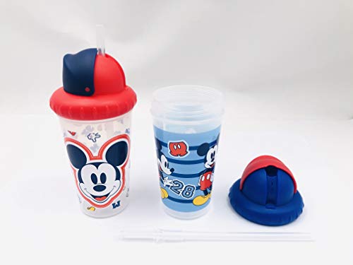 Disney Cudlie Baby Boy Mickey Mouse 10 oz Pack of 2 Sippy Cups with Straw & Easy Close Lid