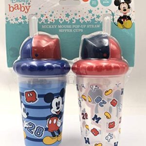 Disney Cudlie Baby Boy Mickey Mouse 10 oz Pack of 2 Sippy Cups with Straw & Easy Close Lid