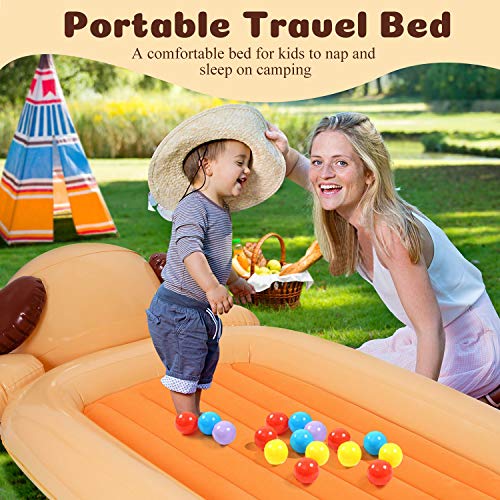 KIDZLIKE Valentines Day Gifts for Kids,Kids Inflatable Travel Bed Portable Air Mattress for Toddlers, Blow up Mattress with Sides