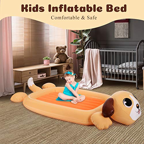 KIDZLIKE Valentines Day Gifts for Kids,Kids Inflatable Travel Bed Portable Air Mattress for Toddlers, Blow up Mattress with Sides