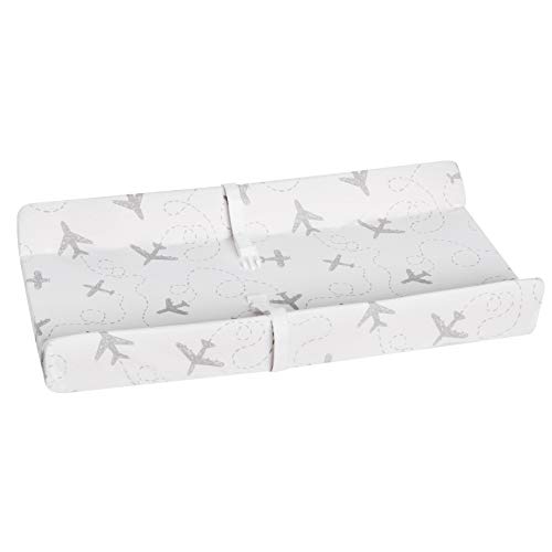 Andi Mae Changing Pad Cover - Grey Airplanes -100% Jersey Cotton - Fits Standard Changing Pads